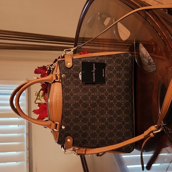 Nanette Lepore | Bags | Nanette Lepore Chocolate Logo Satchel Vachetta ...